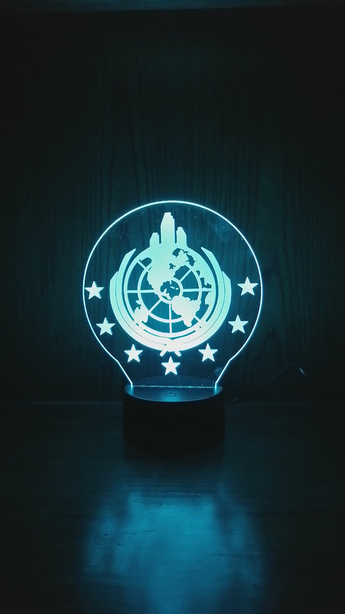 Helldivers 2 Superearth Logo 3d LED – Gamer Diorama