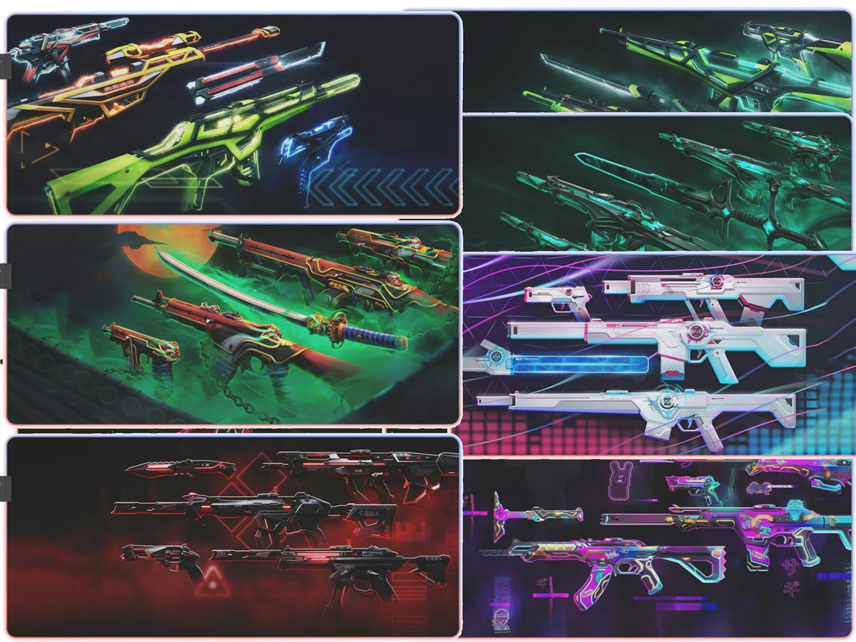 Valorant Weapon Skins LED Gaming Desk Mat Mouse Pad – Gamer Diorama